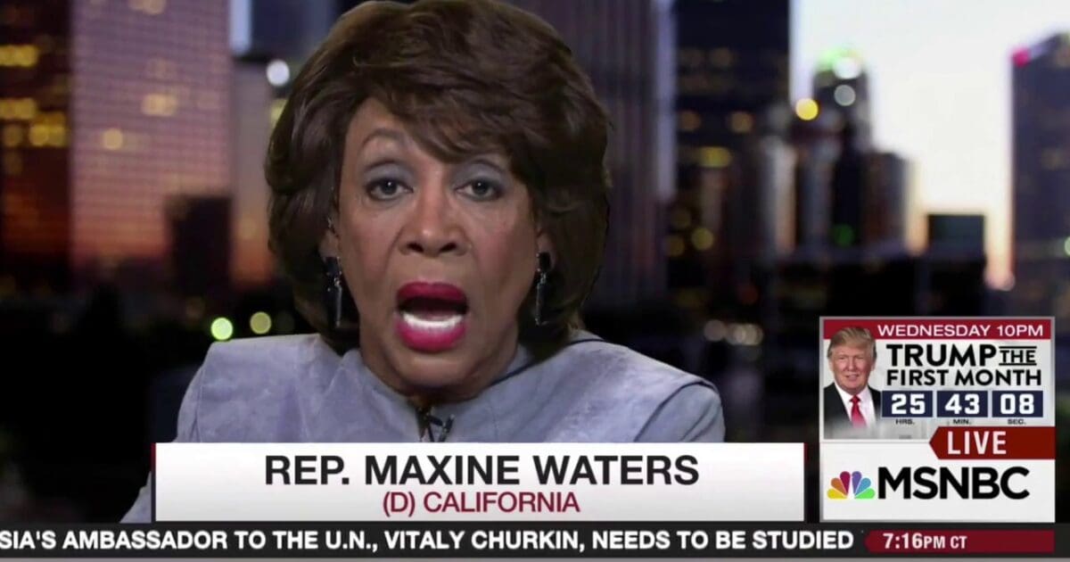 In her latest assault on Trump 'Auntie' Maxine Waters steps in it up to ...