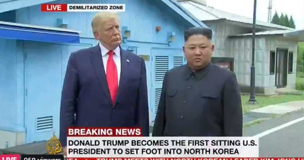 Trump just became first sitting POTUS to set foot in North Korea; meets ...